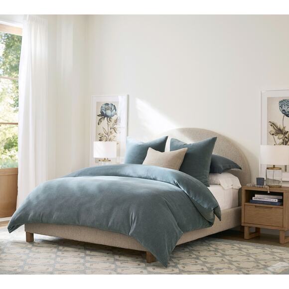 Pottery Barn | Bedding | Nwt Pottery Barn Cozy Cloud Duvet Cover Steel Blue Full Queen 229 ...